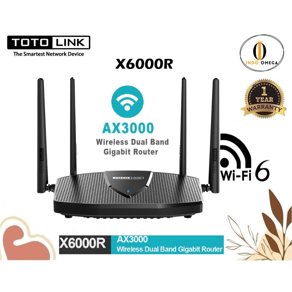 Jual TOTOLINK X6000R Wireless DualBand Gigabit AX3000 Wi-Fi 6 Router | Shopee Indonesia