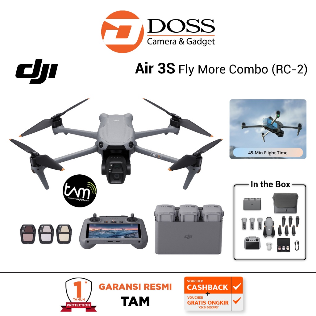 Jual DJI Air 3S Drone Fly More Combo (RC 2) - Camera Drone | Shopee ...