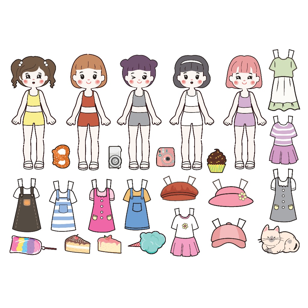 Jual Korean Paper Doll Cute Kawai Panini Baju Bajuan Bongkar Pasang ...