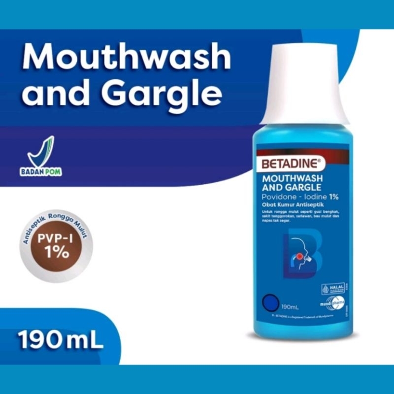 Jual Betadine Mouthwash And Gargle 190 ML | Shopee Indonesia