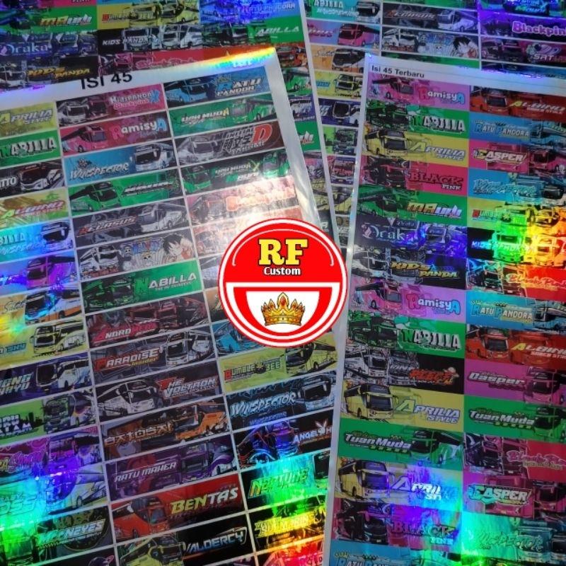 Jual (free sticker)STIKER BUS ORIGINAL ISI 45PCS HOLOGRAM / STIKER BUS ...