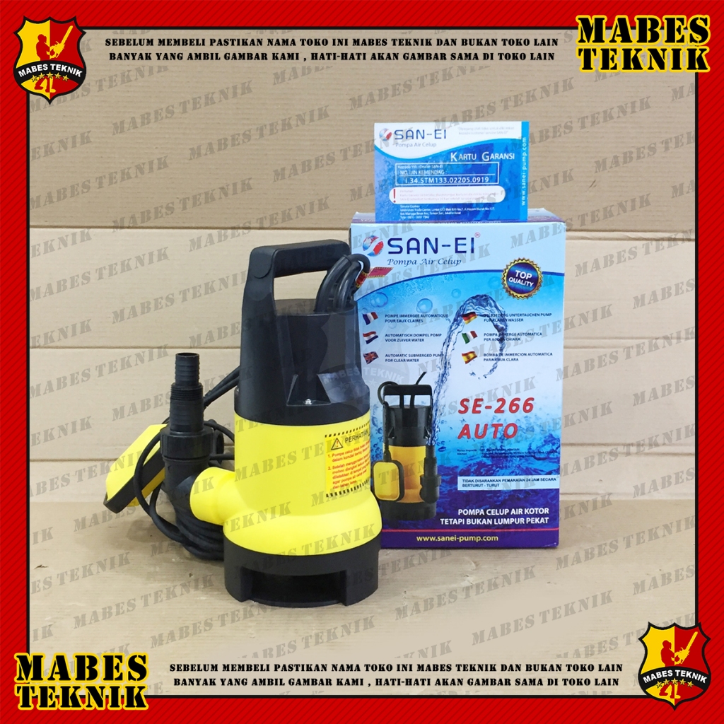 Jual SAN EI 265 AUTO / SAN-EI SE 266 - POMPA CELUP AIR KOTOR / KOLAM / SIRKULASI - OTOMATIS ...
