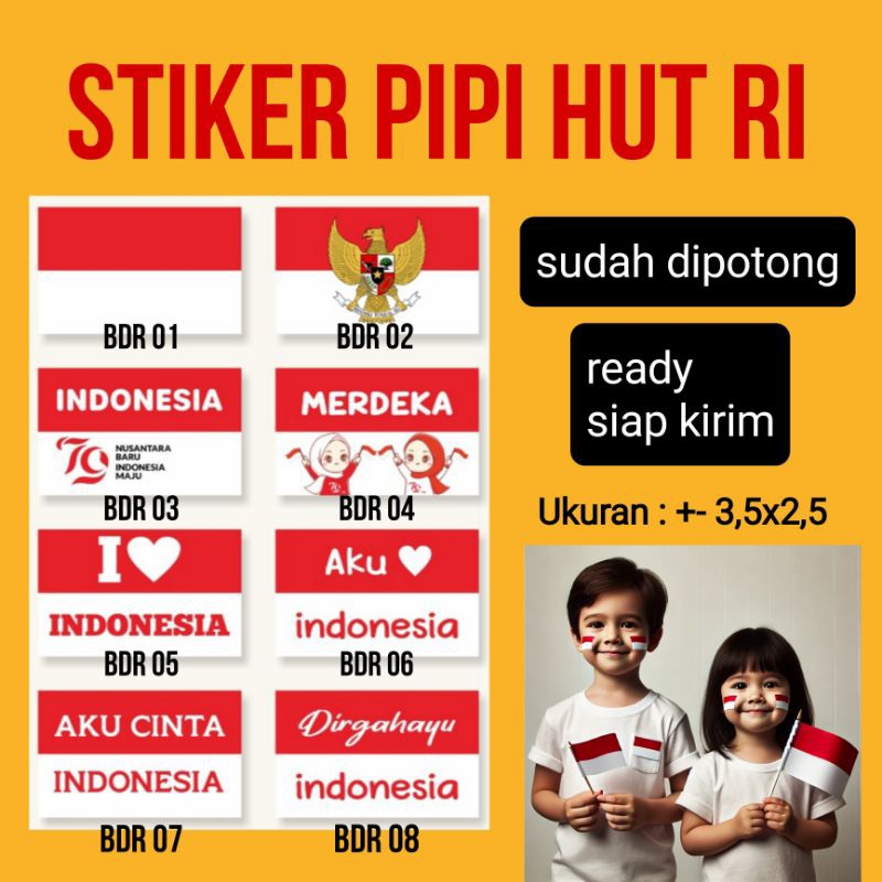 Jual STIKER STICKER PIPI MERAH PUTIH BENDERA HUT RI AGUSTUSAN KARNAVAL ...
