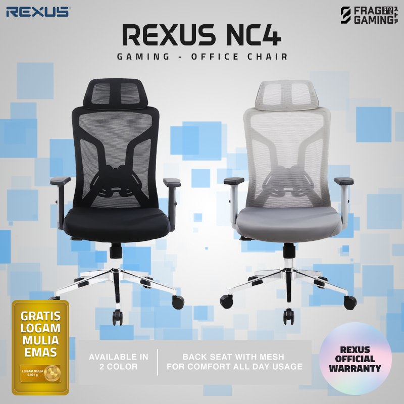 Jual Rexus Ergonomic Office Chair Kursi Kantor NC-4 / NC4 | Shopee ...