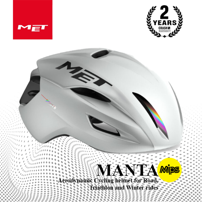 Jual MET HELMET MANTA MIPS - WHITE HOLOGRAPHIC | GLOSSY | Shopee Indonesia