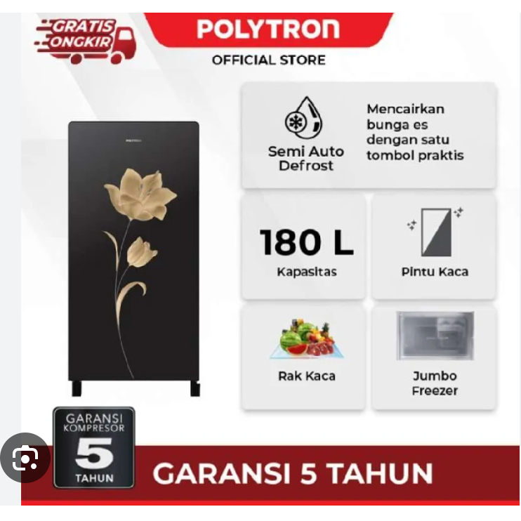 Jual KULKAS POLYTRON 18MNX / 18MO BELLEZA 180 LITER | Shopee Indonesia