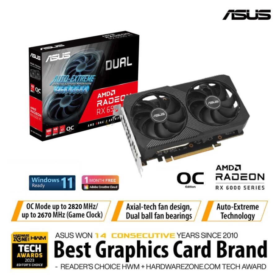 Jual ASUS Dual Radeon RX 6500 XT V2 OC Edition 4GB GDDR6 - VGA Card | Shopee Indonesia