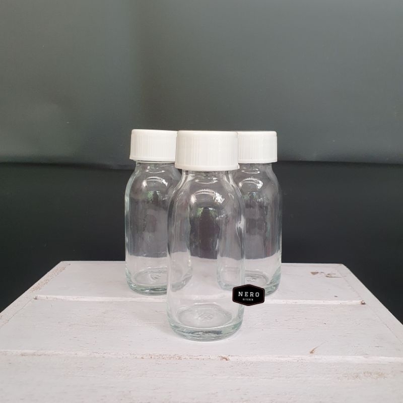 Jual Botol Kaca Simple 60ml / Botol Shot 60ml / Botol Kaca Bening ...