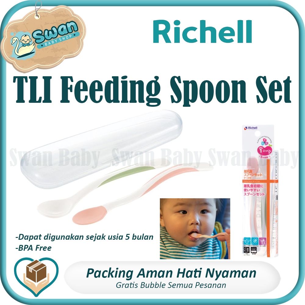 Jual Richell TLI Feeding Spoon Set With Case / Sendok dan Garpu Makan Bayi | Shopee Indonesia