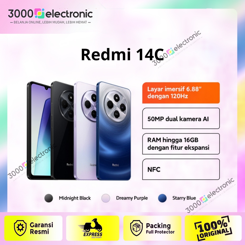 Jual Xiaomi redmi nfc 14c 6/128GB & 8/256GB | mediatek helio g81-ultra | Shopee Indonesia