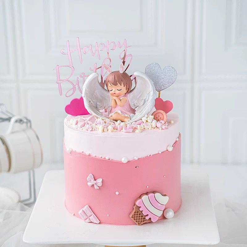 Jual { OMG } PAJANGAN KUE ULANG TAHUN MALAIKAT BABY GIRL WINGS BUNNY ...