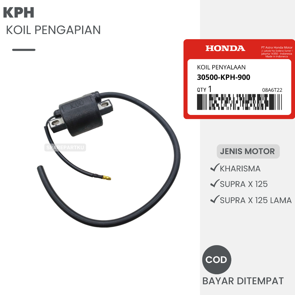 Jual (KPH) COIL KOIL PENGAPIAN MOTOR HONDA KARISMA, SUPRA X 125 LAMA ...
