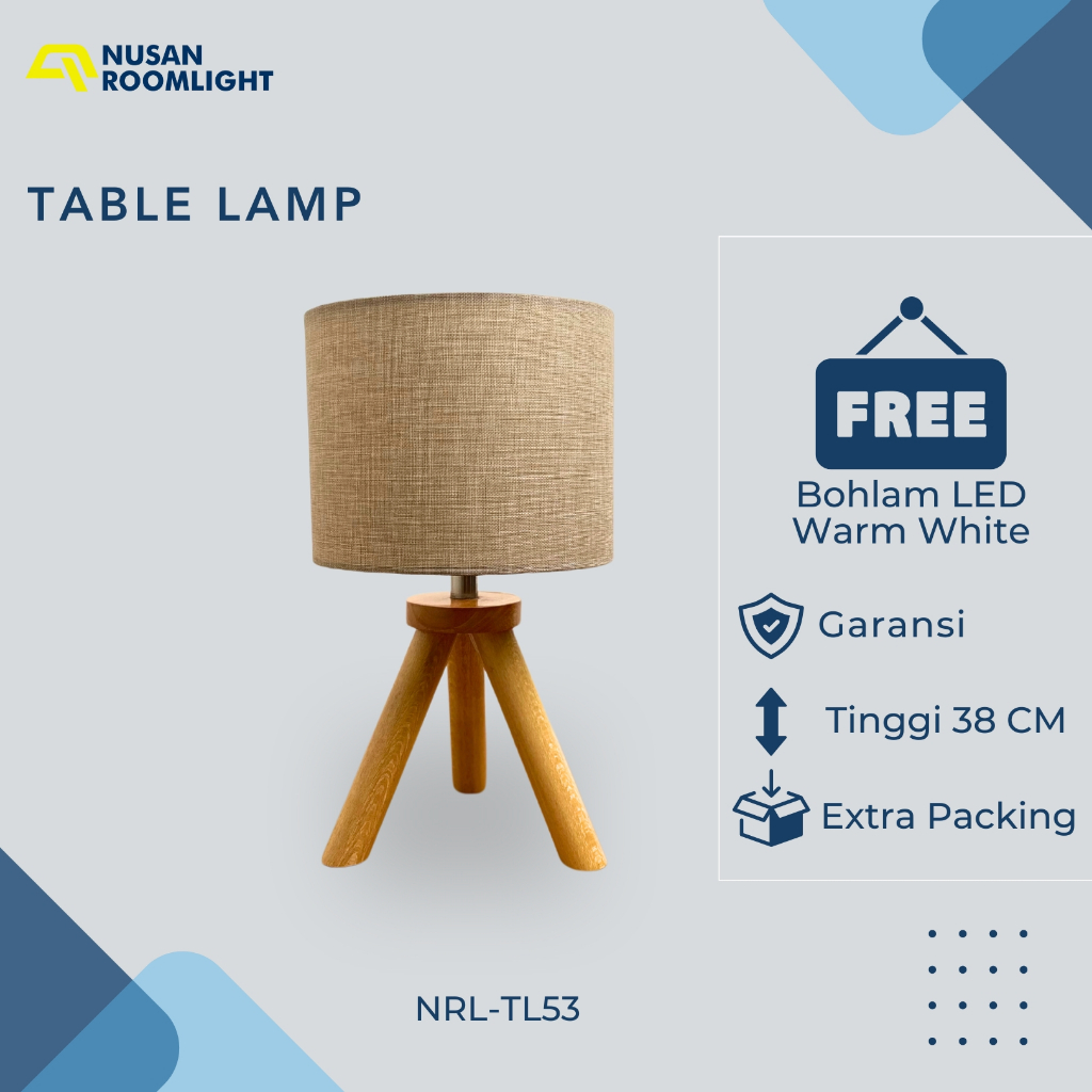 Jual NRL Lampu Meja Table Lamp Lampshade Tidur Hias TL53 Jcanvas Pelengkap Interior Ruangan ...