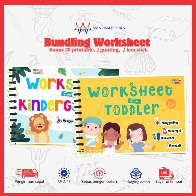 Jual Worksheet Toddler, worksheet Kindergarten, and Worksheet toodler ...