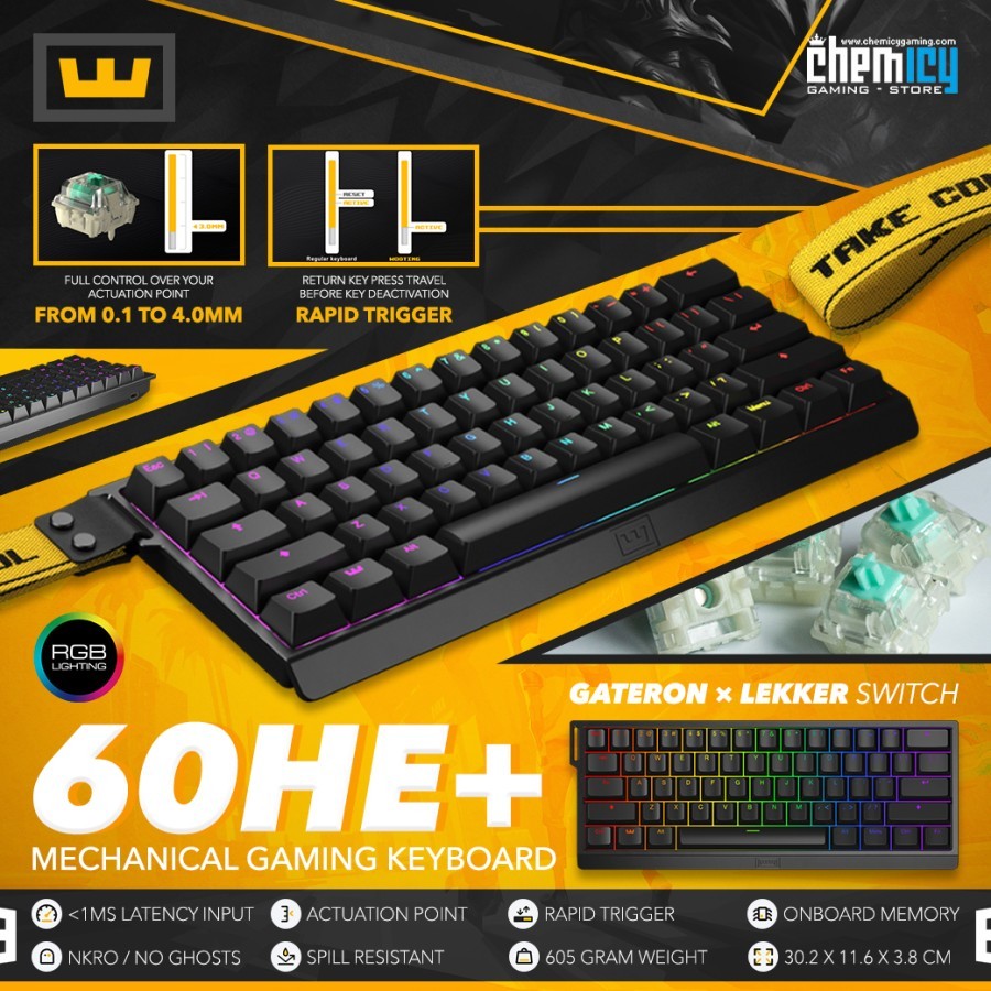 Jual Wooting 60HE+ / 60 HE+ / 60 HE / 60HE + Plus Hall Effect Magnetic ...
