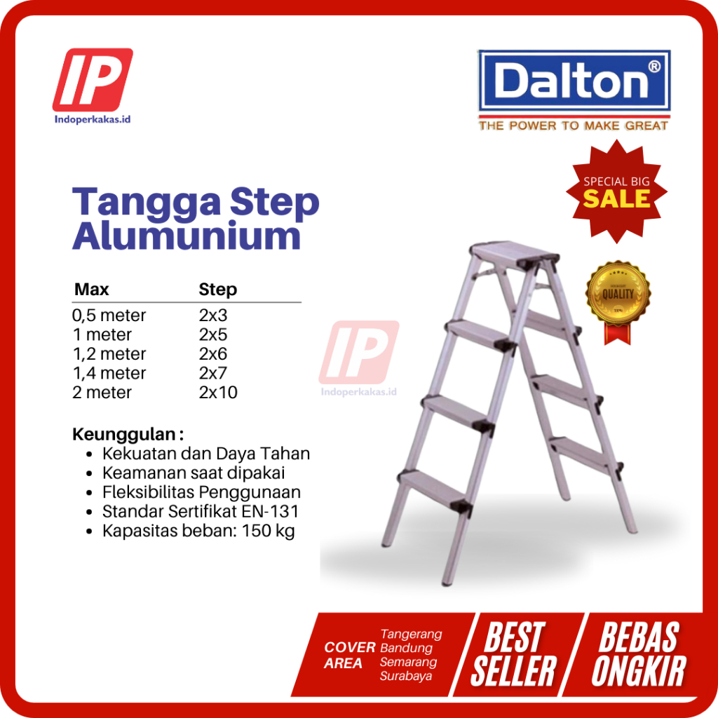 Jual Tangga Alumunium Step Dalton Tinggi 1,2 - 2 Meter | Shopee Indonesia