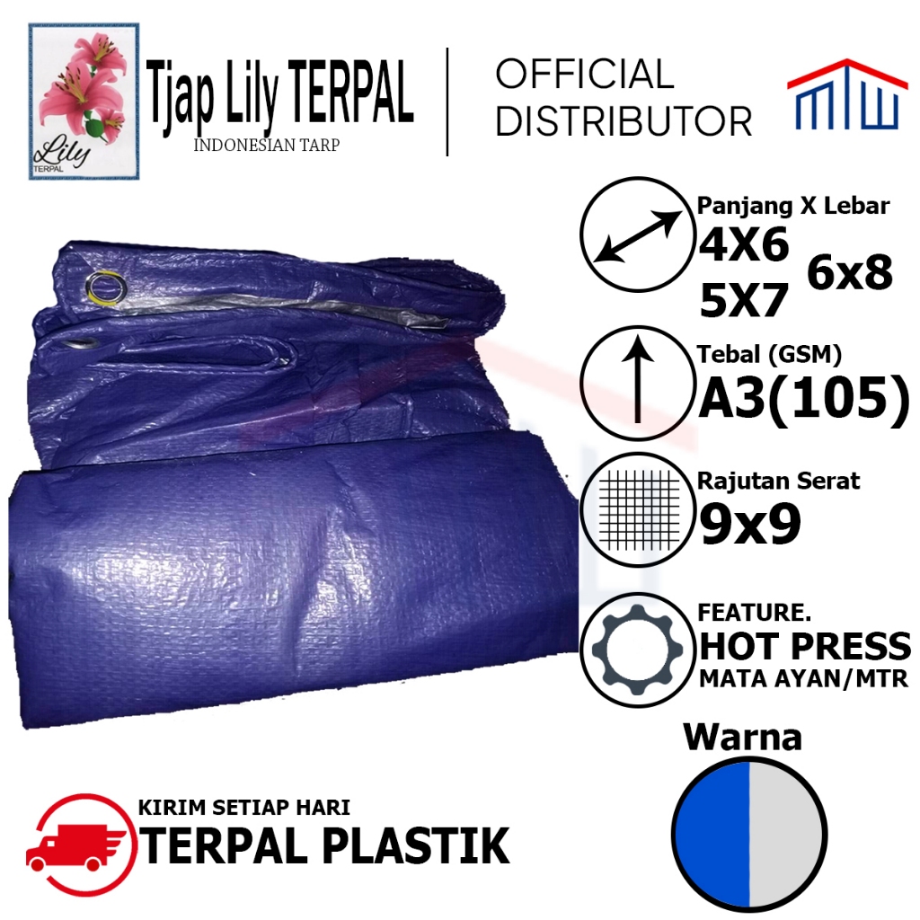 Jual Terpal Plastik Jadi A3 Ukuran 6x8 5x7 4x6 METER 110gsm, PREMIUM ...