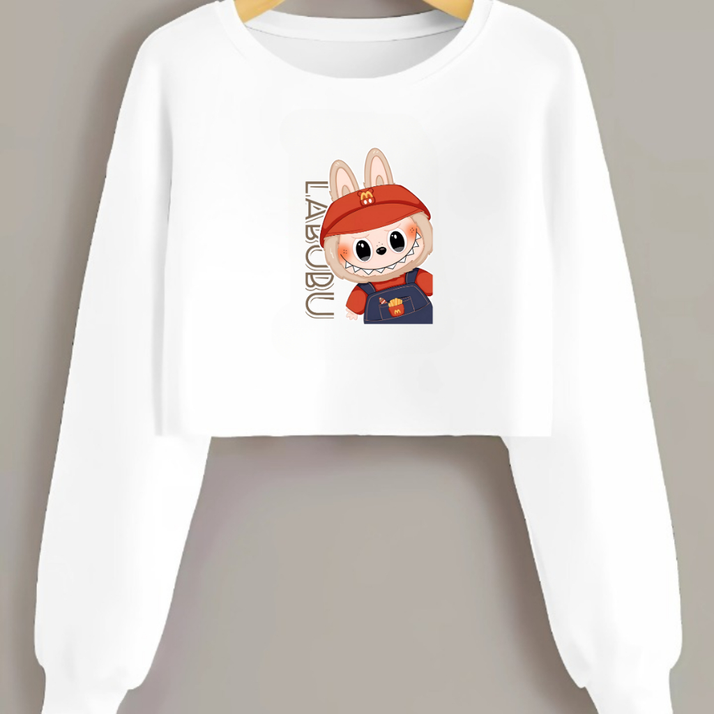 Jual COD/Kaos CropTop Oversize Lengan Panjang Labubu/Cod/Bahan ...
