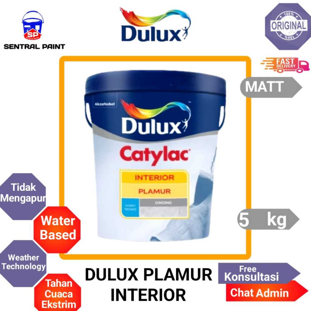 Jual Dulux Catylac Plamur Interior | Plamir Tembok 5 Kg | Shopee Indonesia