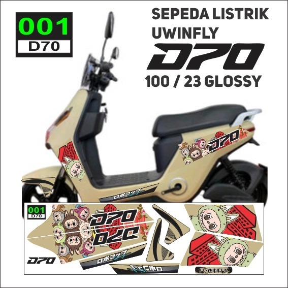Jual Stiker Striping Sepeda Listrik Uwinfly D70 Variasi ARS02 Labubu ...