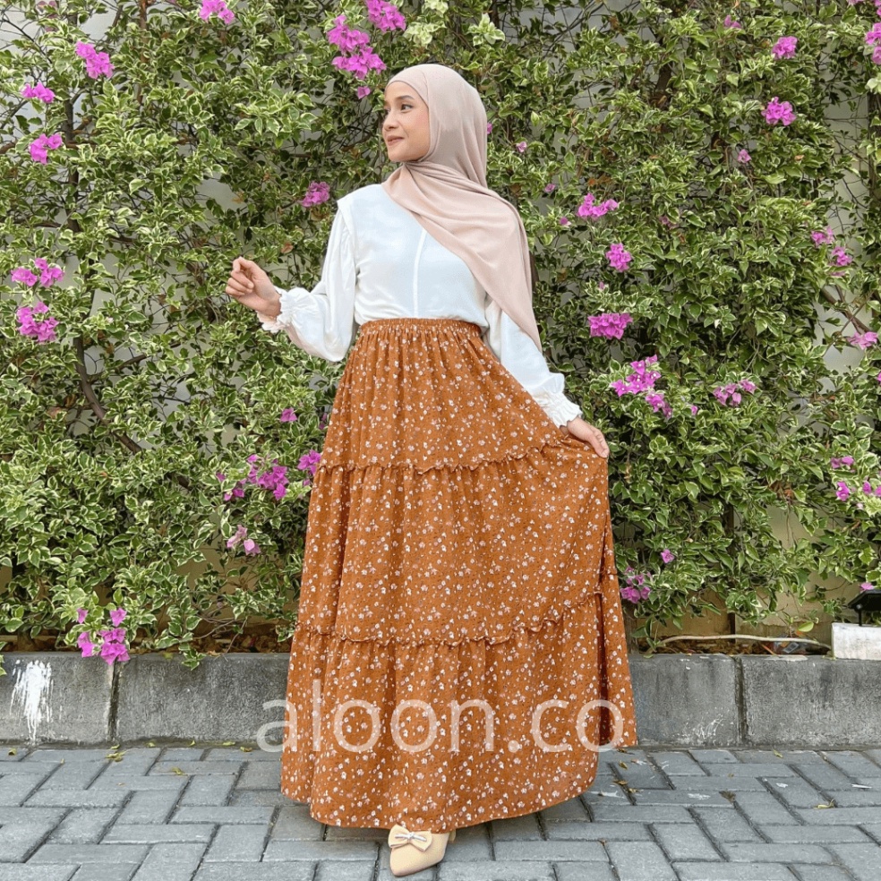 Jual KODE G34V Lili Rok Rempel Motif Ceruty Babydoll Premium Rok Susun ...