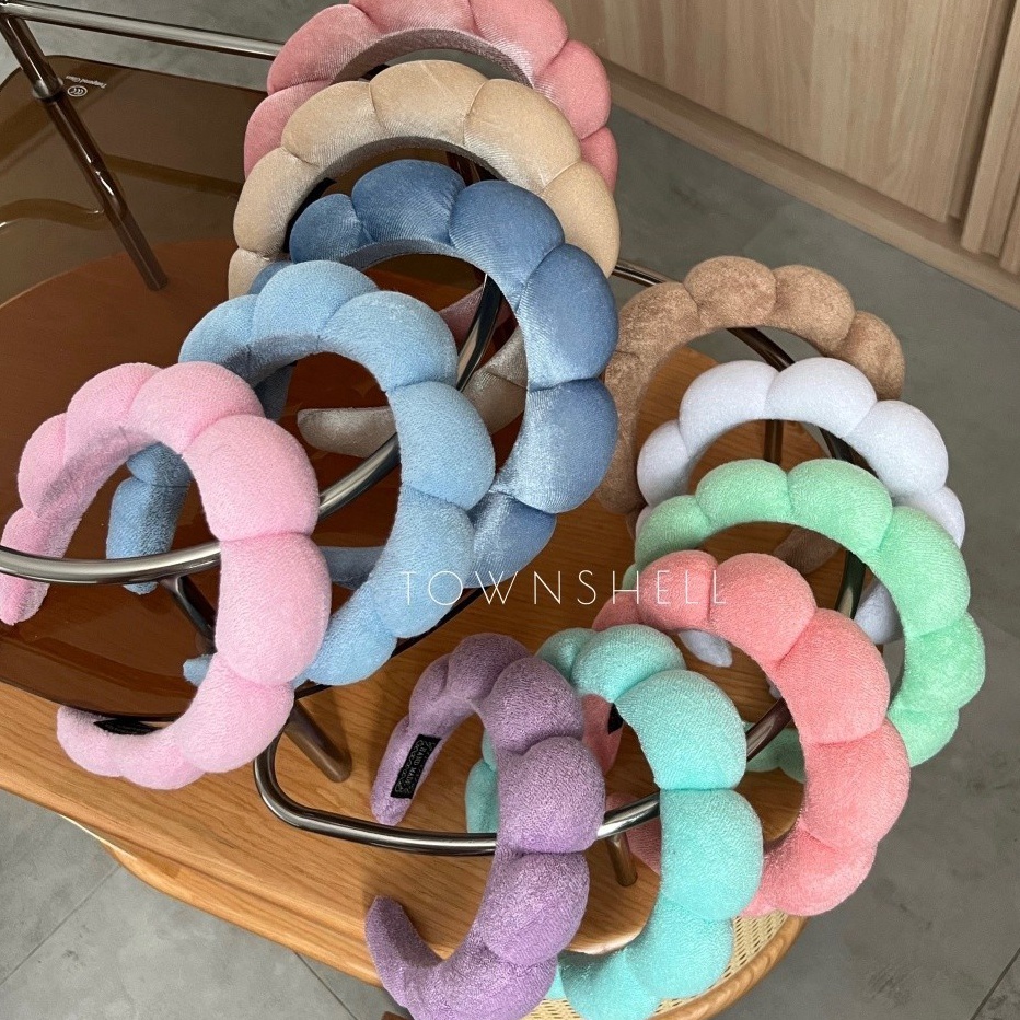 Jual Town Shell Shellie Korean Fluffy Head Band Bando Korea Bulat ...
