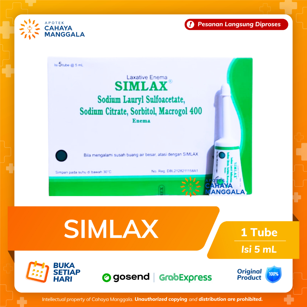 Jual SIMLAX LAXATIVE ENEMA PER TUBE 5 ML | Shopee Indonesia