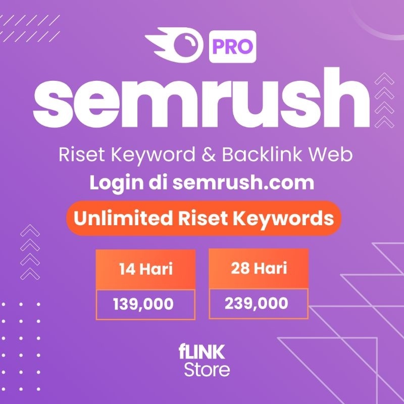 Jual SEMRUSH PRO 14 HARI PRIVAT AKUN RESMI | Shopee Indonesia