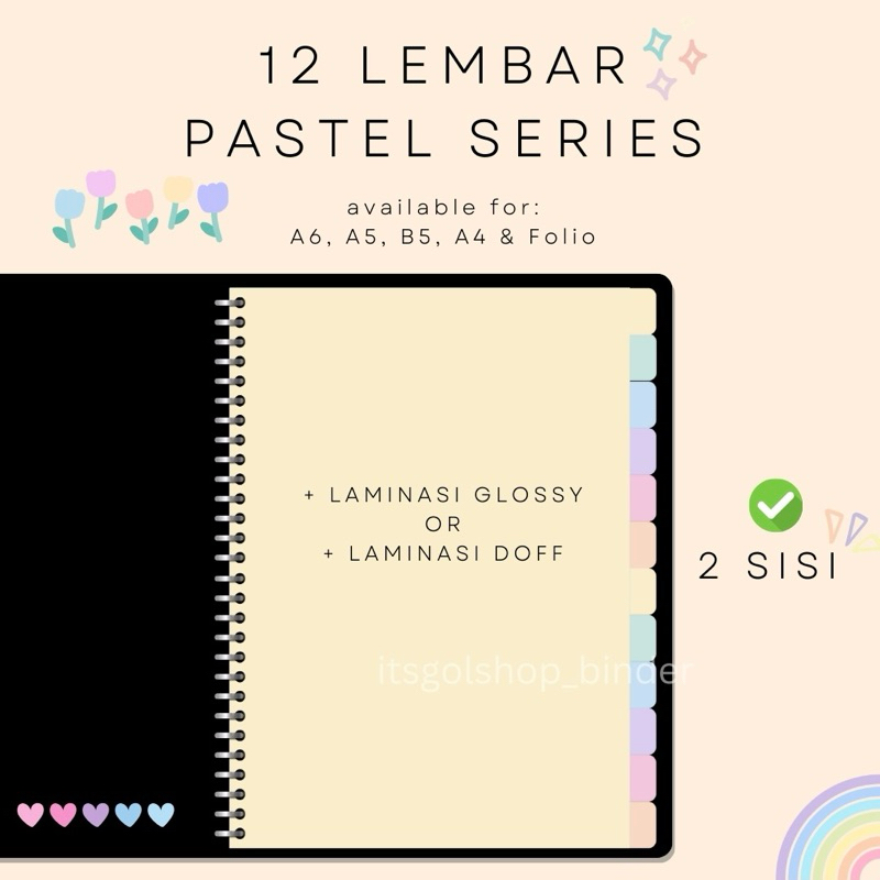 Jual PEMBATAS BINDER DIVIDER CUSTOM PEMBATAS BUKU BINDER B5 | BINDER A5 ...