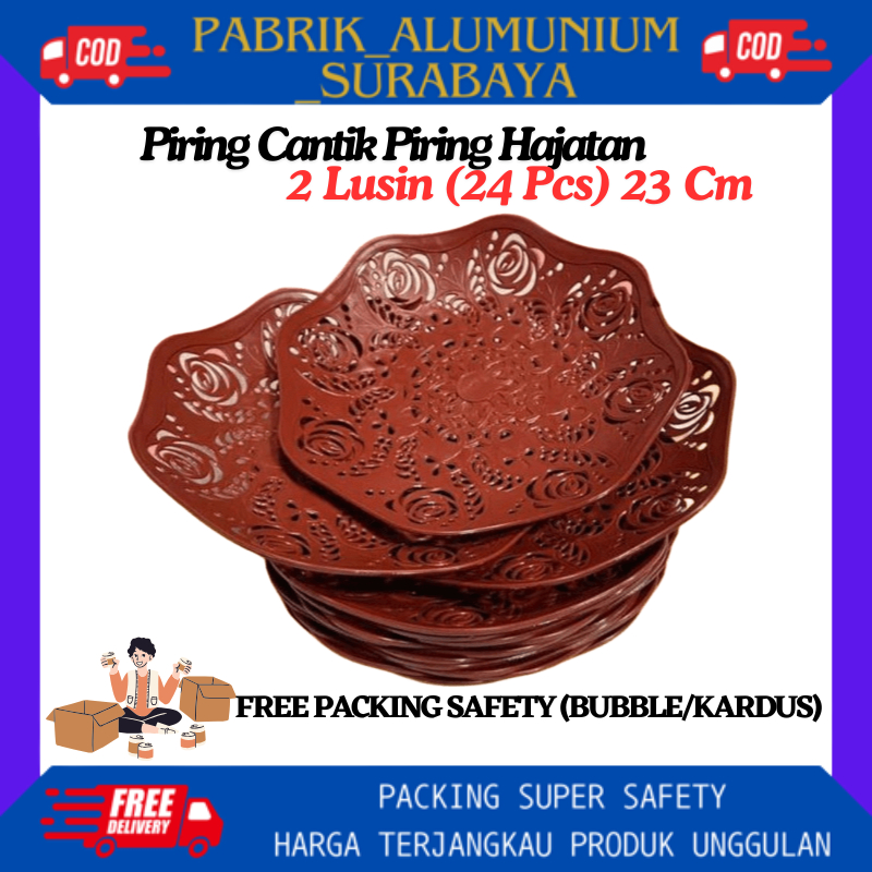 Jual Piring Rotan Cantik Motif Bunga Mawar Tebal Anti Pecah/PIRING ...