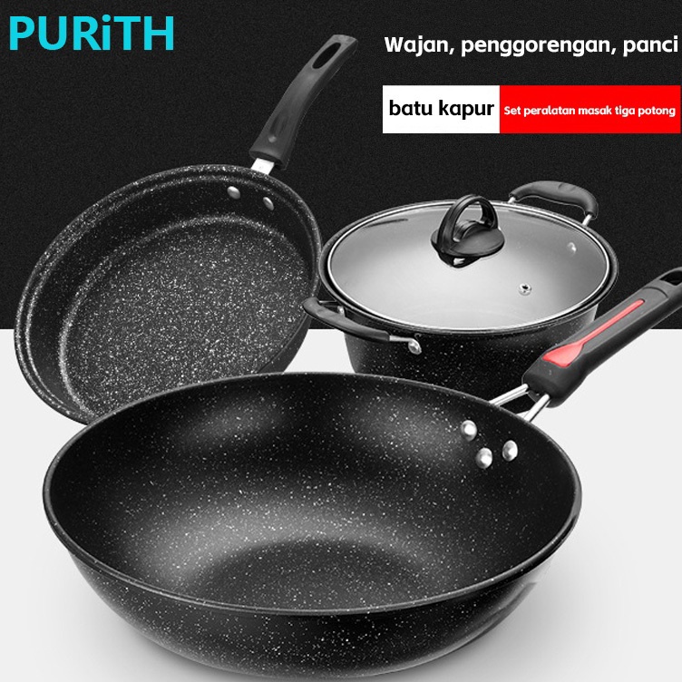 Jual Harga Ekonomis Peralatan masak berkualitas tinggi Set peralatan masak anti lengket 3 potong ...