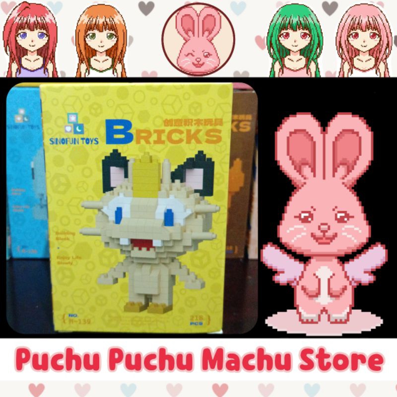 Jual Mainan Balok Susun Bricks MEOWTH Nano Block Brick Nano Blocks 3D ...