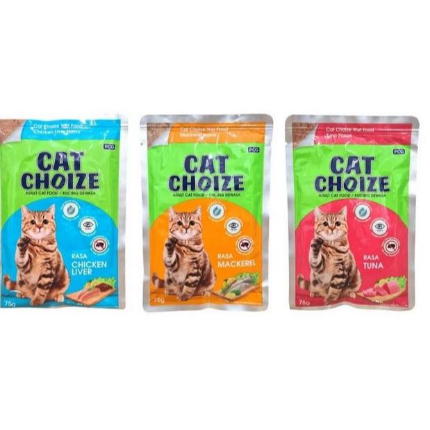 Jual Cat Choize wet food sachet 1 box isi 12 sachet 75 gram | Shopee ...