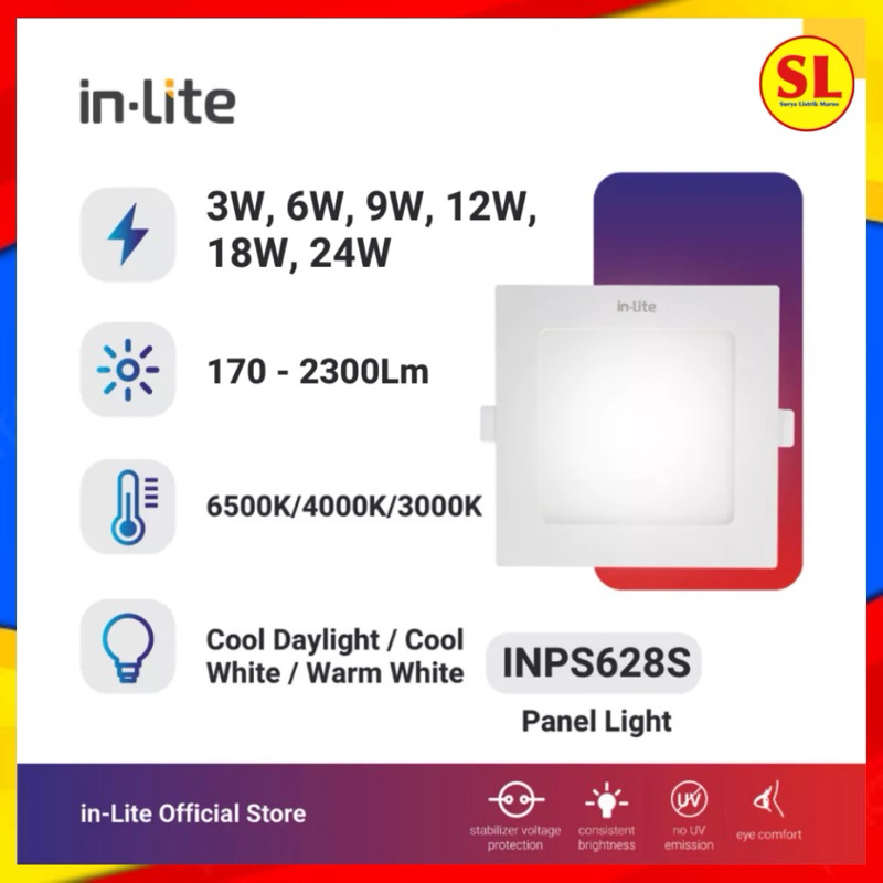 Jual INLITE LED LAMPU PLAFON DOWNLIGHT PANEL INBOW INP628S 3 WATT KOTAK ...