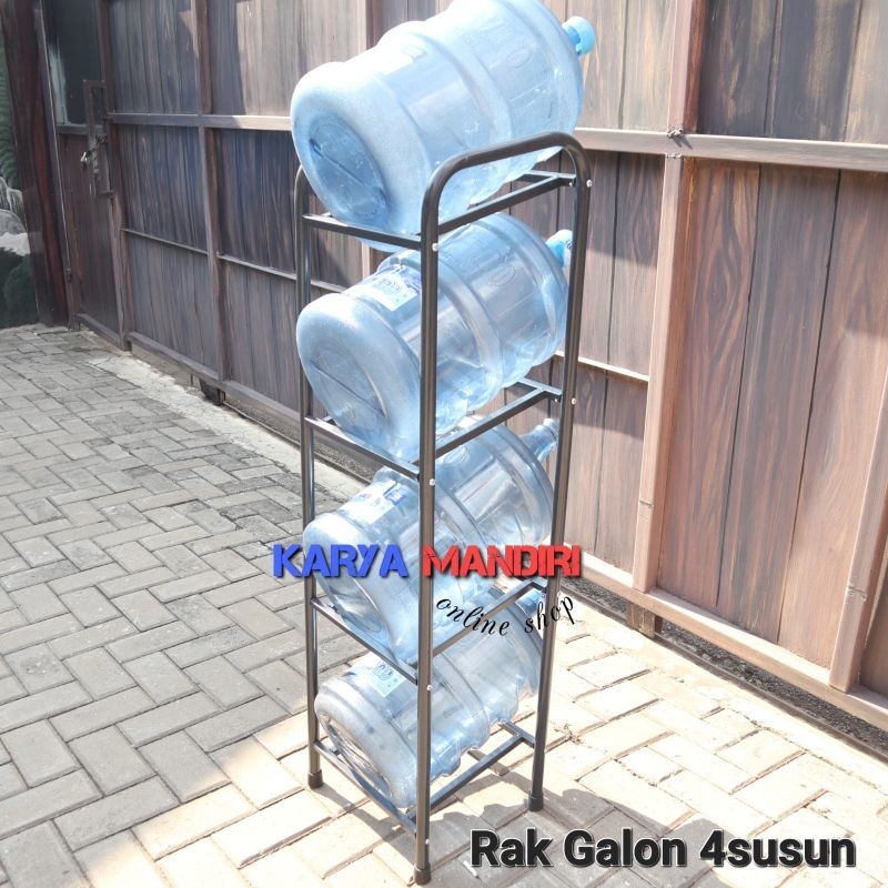 Jual Rak Galon Susun 4 Tempat Galon Susun Hitam | Shopee Indonesia