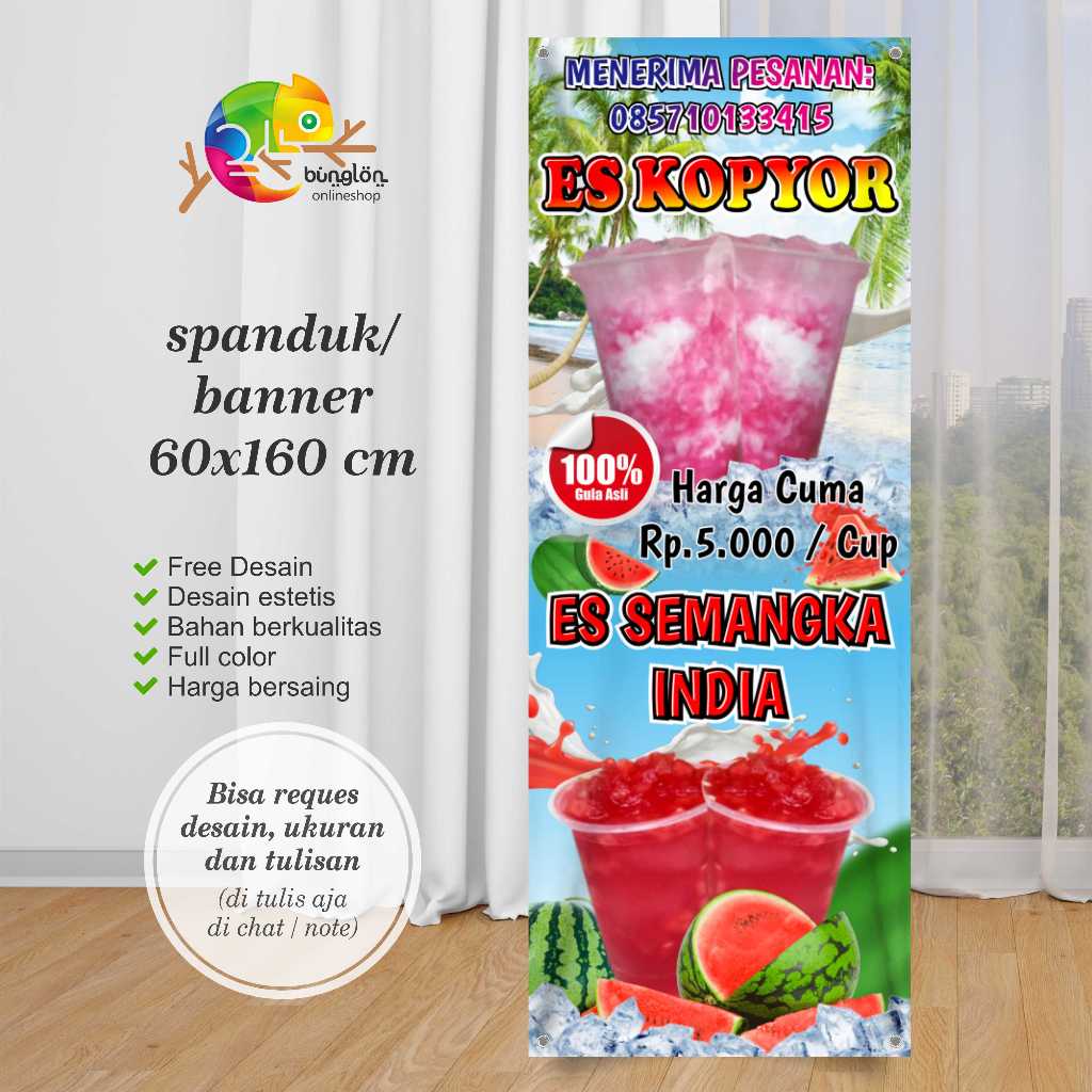 Jual Cetak Spanduk Banner Es Kopyor Dan Es Semangka India | Shopee ...