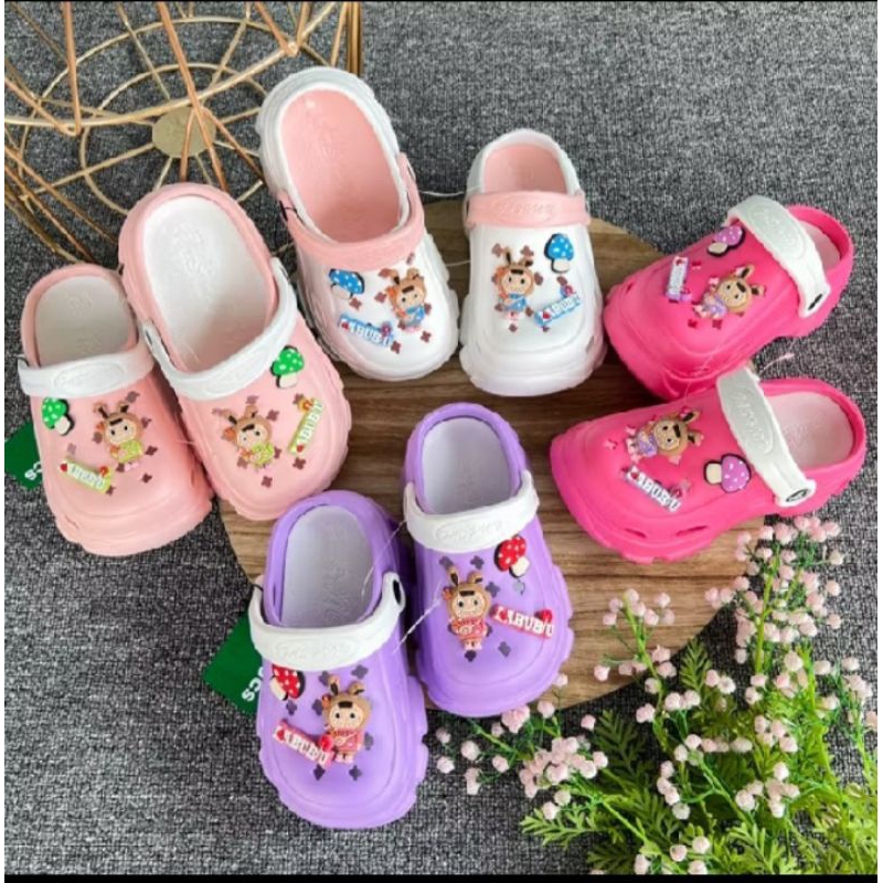Jual Sandal Baim Labubu Anak Perempuan size 24 - 29 ,Sandal Crocs ...