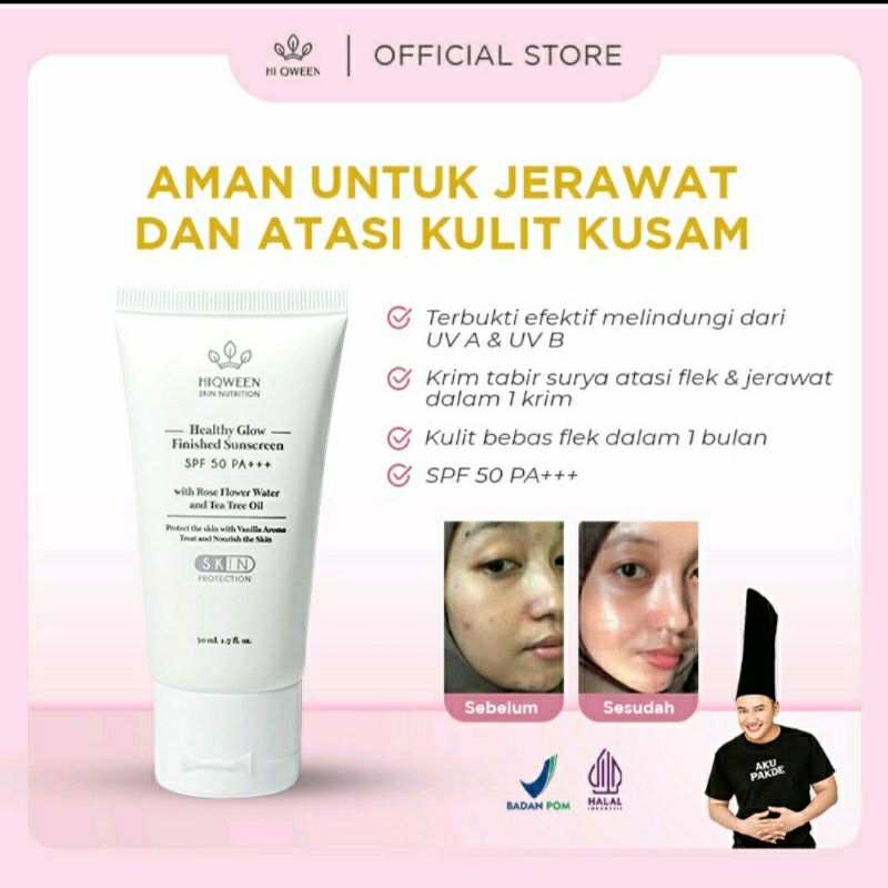 Jual HIQWEEN HEALTY GLOW - Sunscreen SPF 50 PA +++ | Sunscreen by ...