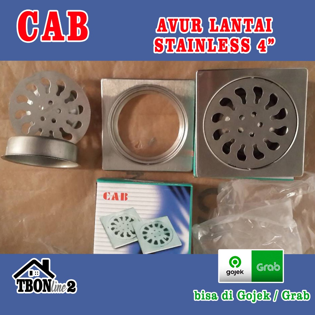 Jual FLOOR DRAIN AVUR LANTAI MERK CAB UKURAN 4" STAINLESS | Shopee ...