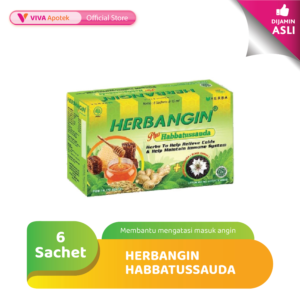 Jual Herbangin Habbatussauda Box untuk Mengatasi Masuk Angin (6 Sachet ...