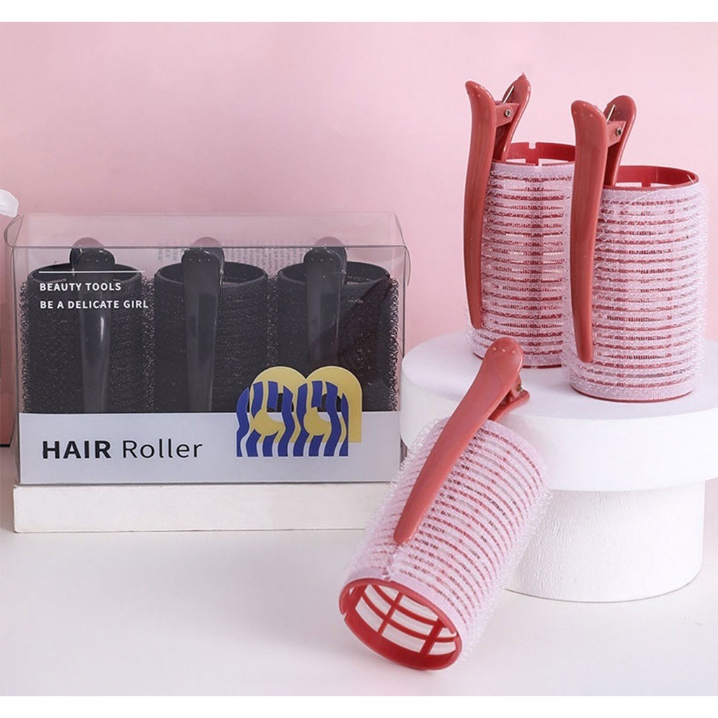 Jual Roll Rambut Besar + Jepit Isi 3 Pcs/ Roll Rambut Gulung Ala Korea ...