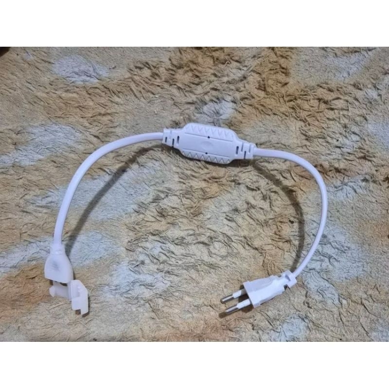 Jual Socket adaptor jepit NEON FLEX 220V / kabel colokan neon flex ...