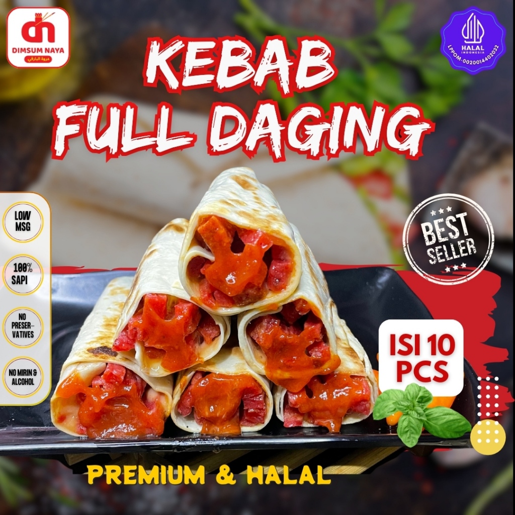 Jual Kebab Full Daging Premium isi 10 Frozen Food KEMASAN RANDOM ...