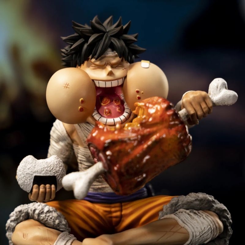 Jual Action Figure Monkey D Luffy Duduk Makan Daging | Shopee Indonesia