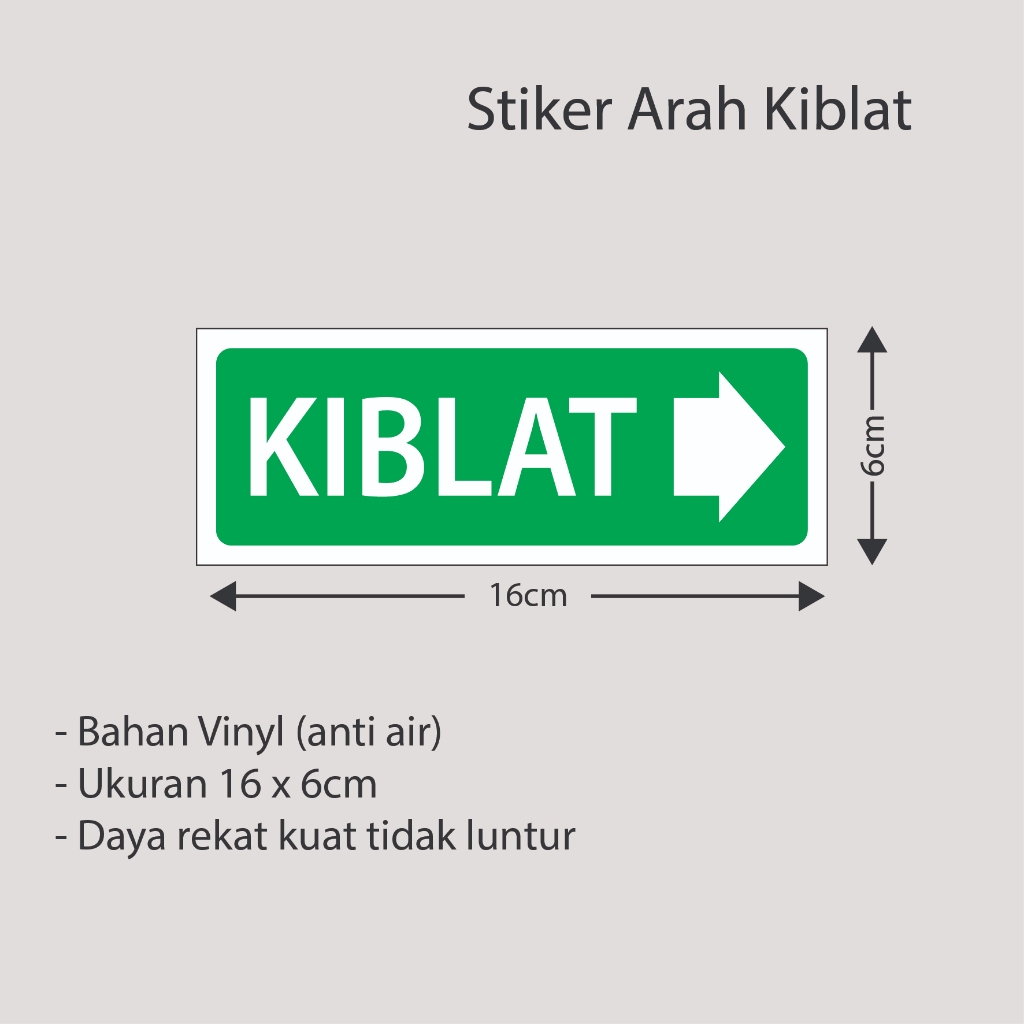 Jual Stiker Sign arah kiblat sticker sticker vinyl arah kiblat shalat ...