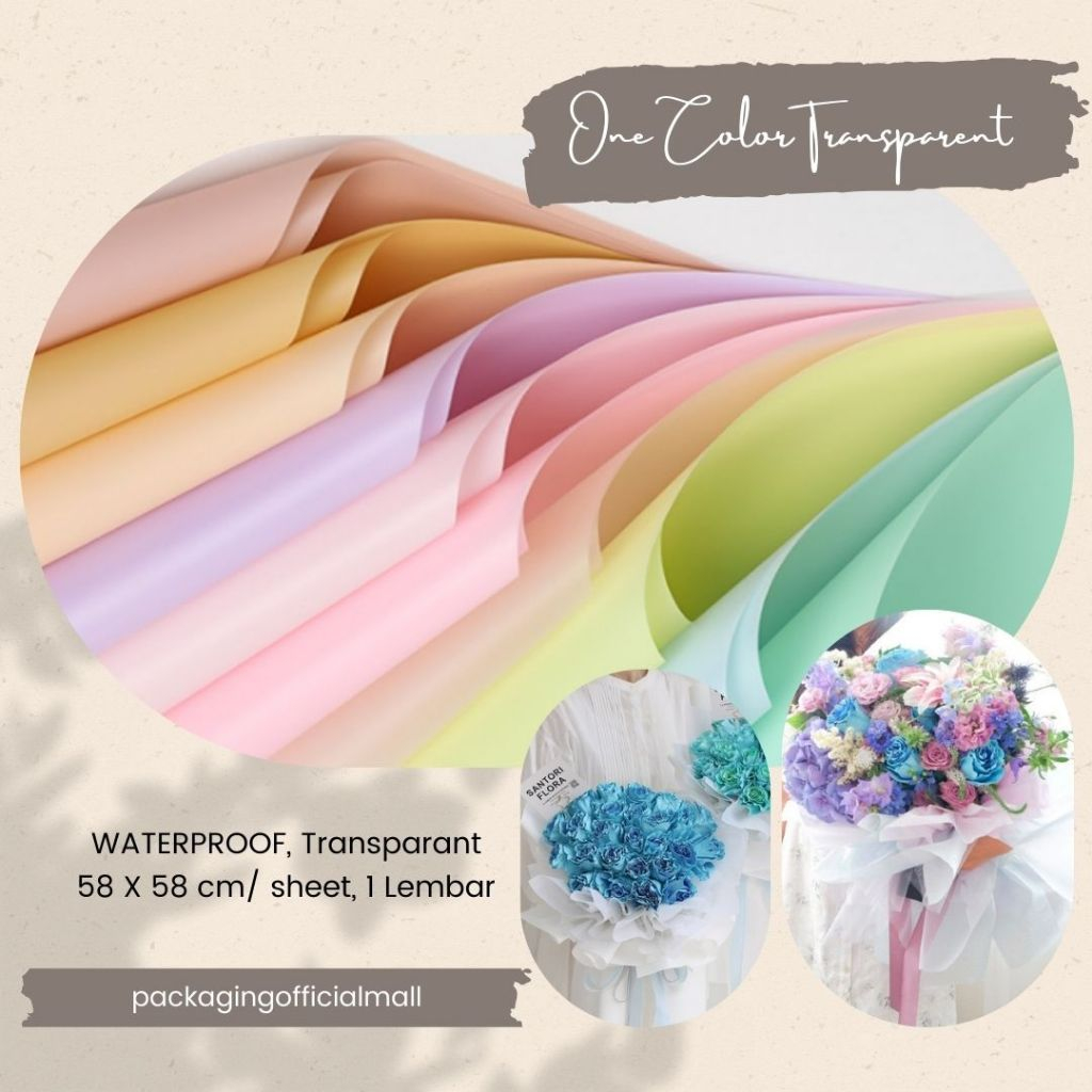 Jual ONE COLOR TRANSPARANT CELLOPHANE / FLORIST PAPER / KERTAS BUKET ...