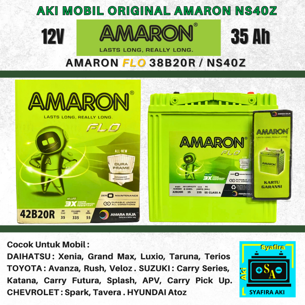 Jual AKI MOBIL TOYOTA AVANZA, RUSH, DAIHATSU TERIOS, XENIA AMARON FLO NS40Z MF | Shopee Indonesia