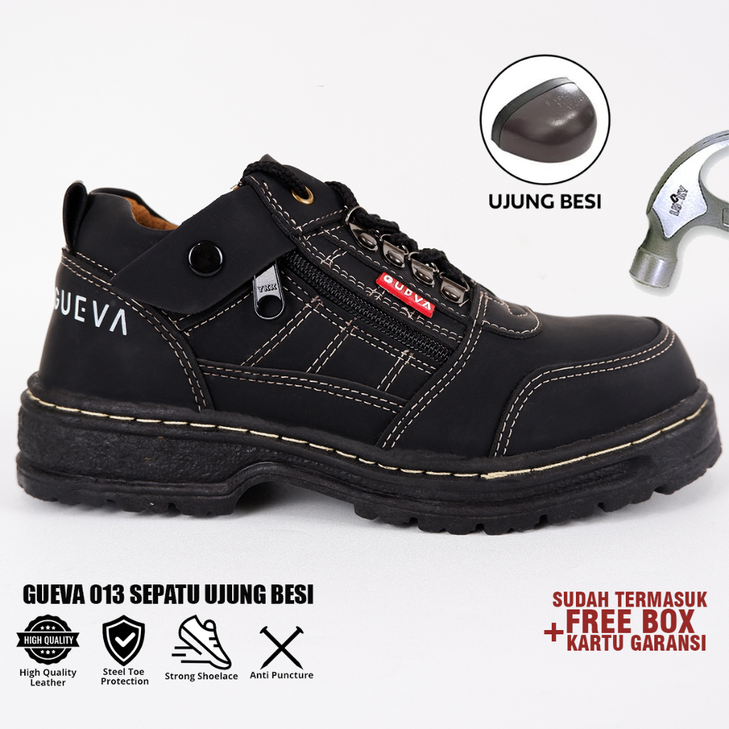 Jual GUEVA 013 Sepatu Pria Ujung Besi Original 100% Untuk Pria Kerja ...