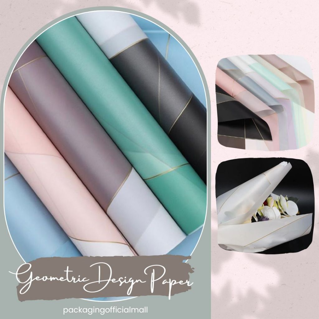 Jual GEOMETRIC DESIGN PAPER / CELLOPHANE / FLORIST PAPER / KERTAS BUKET ...