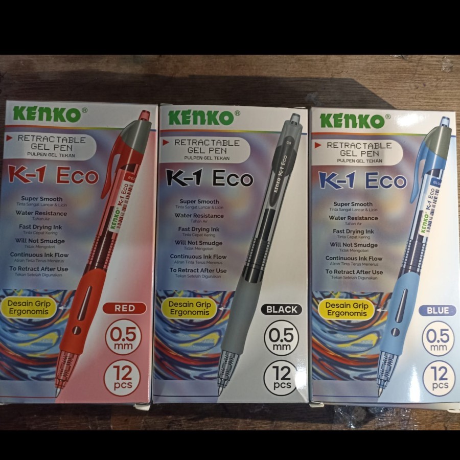 Jual pulpen kenko k-1 eco hitam perpack / ballpen kenko k-1 eco / pena ...